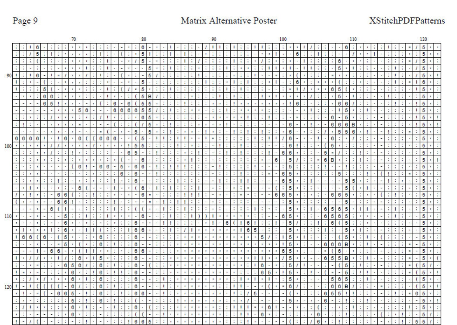 Matrix Cross Stitch Pattern Pdf Format - Etsy