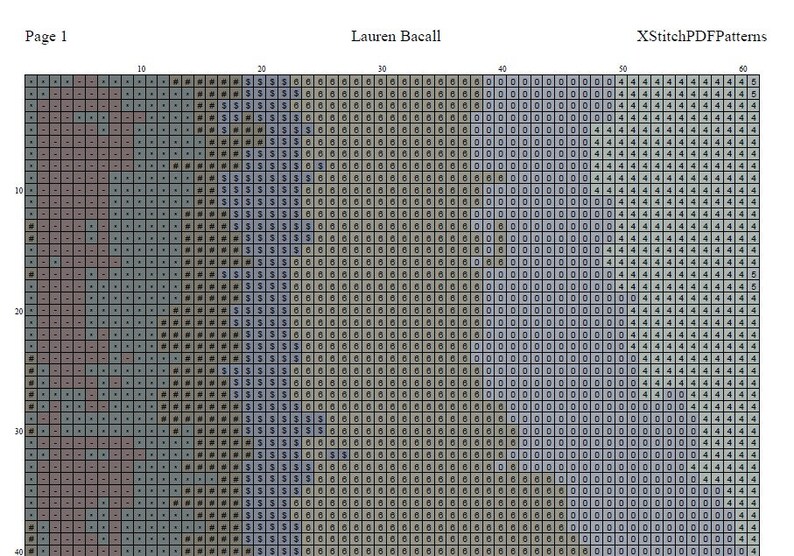 Lauren Bacall Cross Stitch Pattern Pdf Format - Etsy