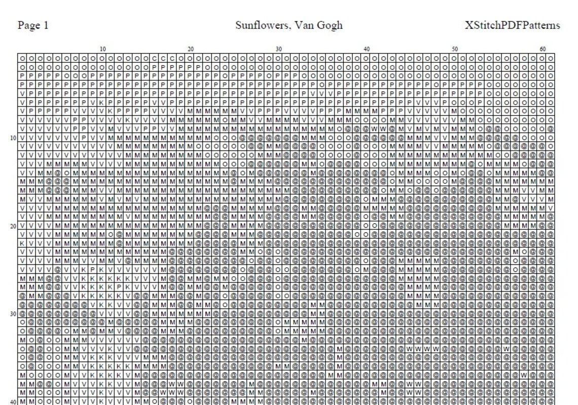 Sunflowers Cross Stitch Pattern Pdf Format - Etsy