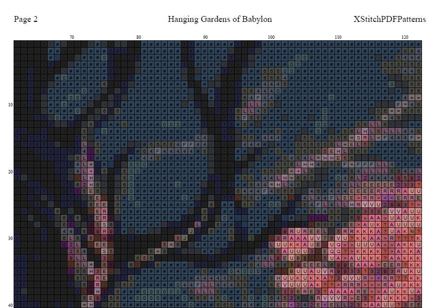 The Hanging Gardens of Babylon Cross Stitch Pattern Pdf Format - Etsy