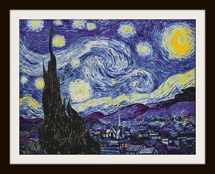Starry Night Cross Stitch Pattern Pdf Format - Etsy