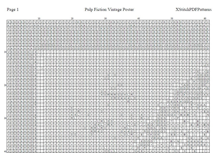 Pulp Fiction Cross Stitch Pattern Pdf Format - Etsy