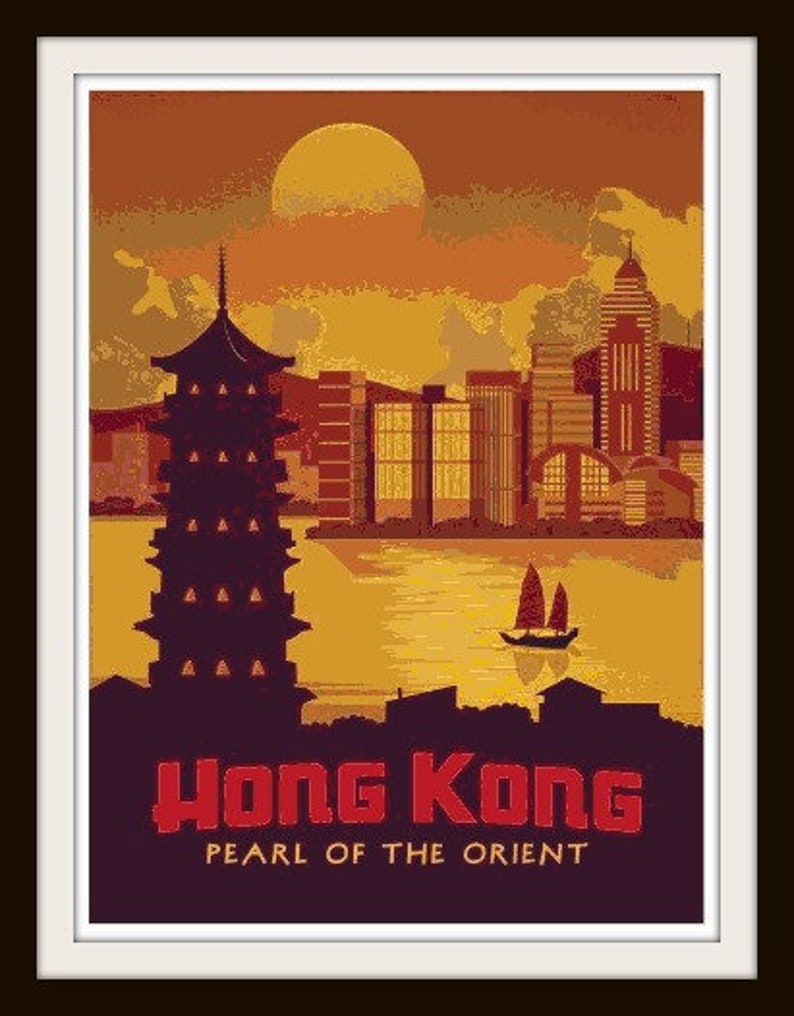 Hong Kong Cross Stitch Pattern Pdf Format - Etsy