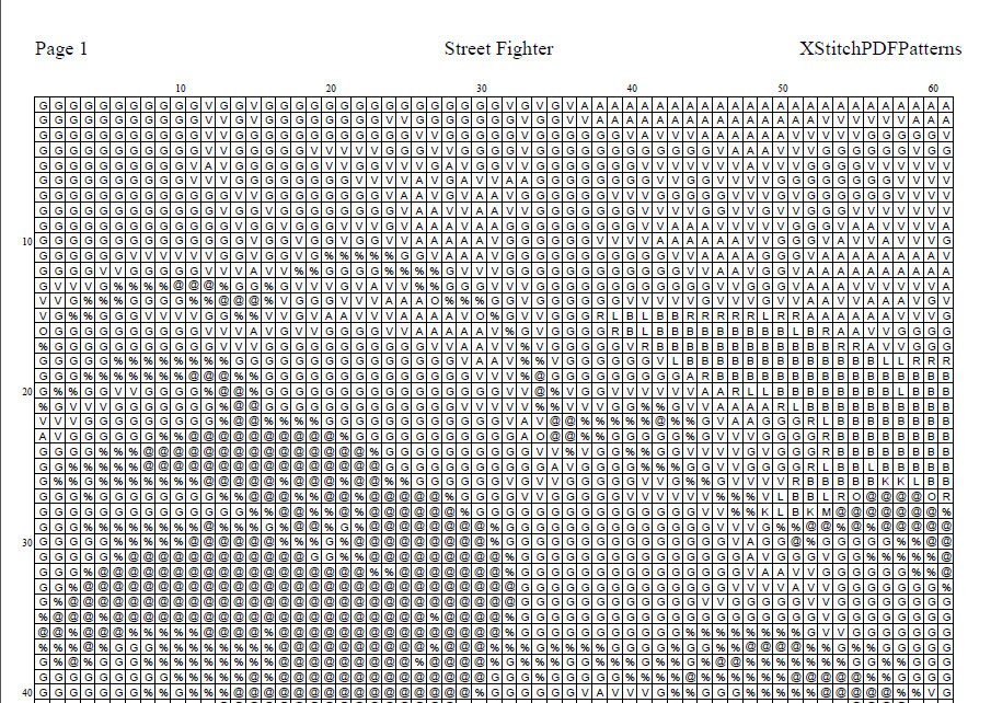 Street Fighter Cross Stitch Pattern Pdf Format - Etsy