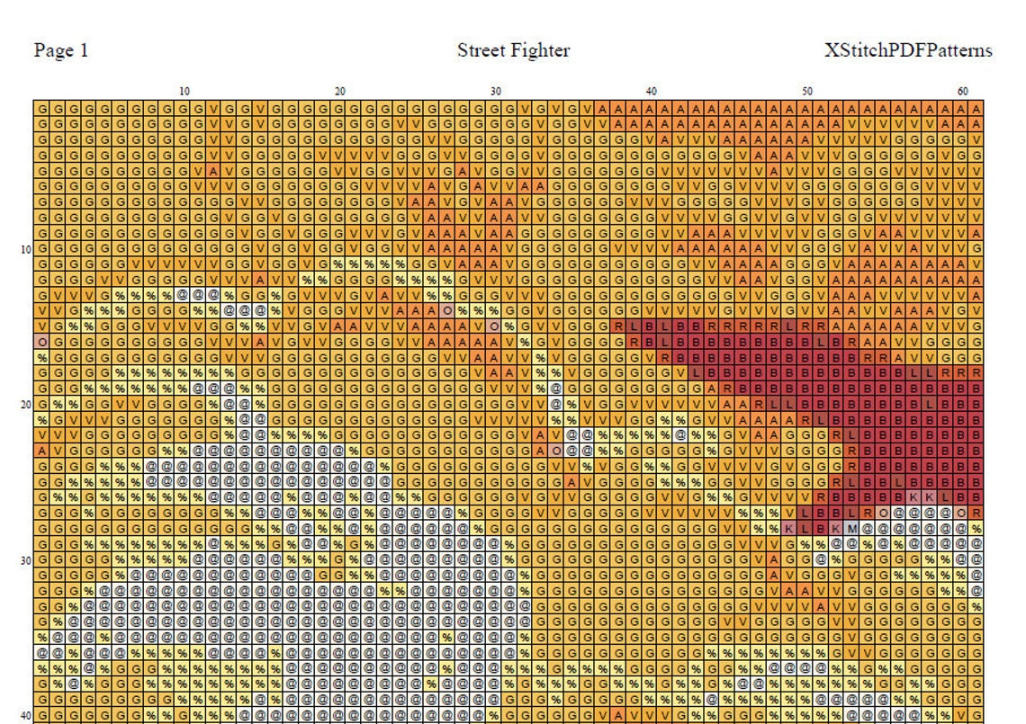Street Fighter Cross Stitch Pattern Pdf Format - Etsy