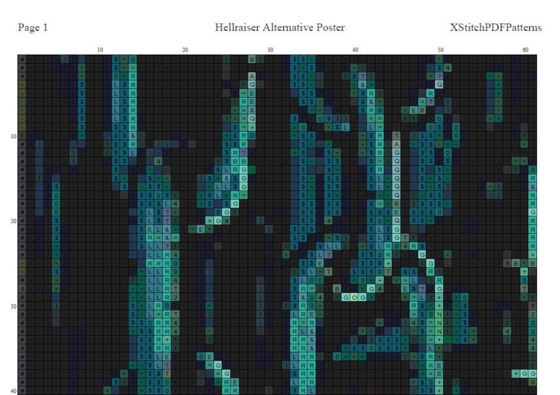 Pinhead Cross Stitch Pattern Pdf Format - Etsy