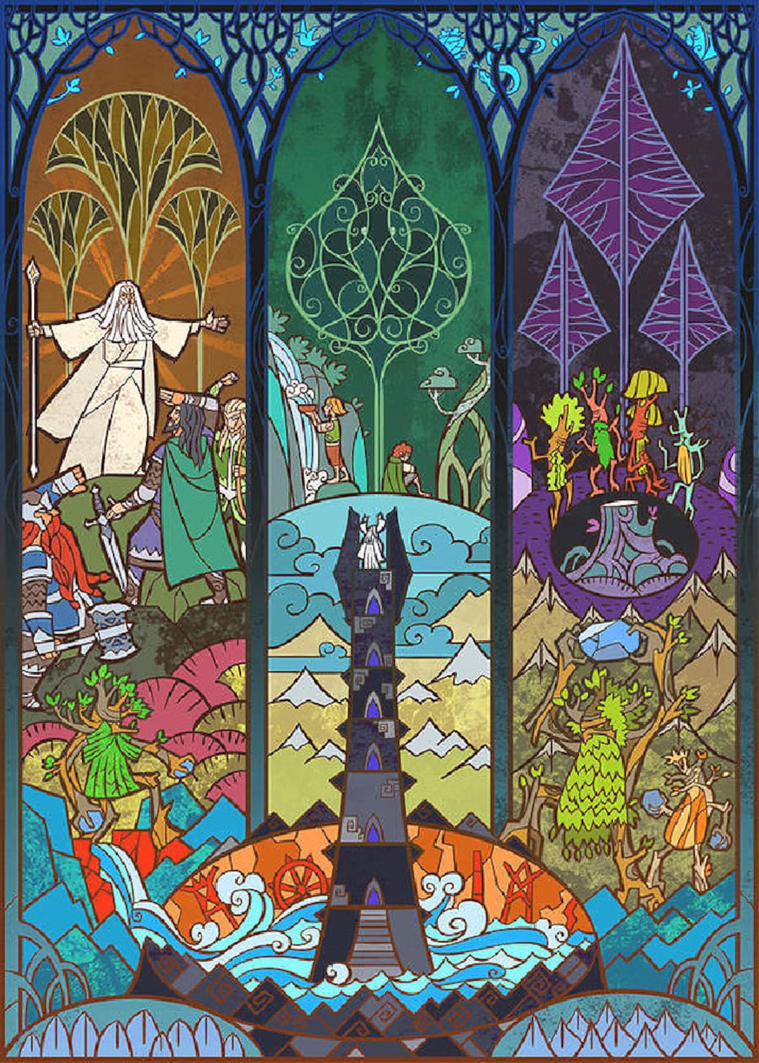 LOTR Shepherd of the Forest Stained Glass Cross Stitch Pattern Pdf ...