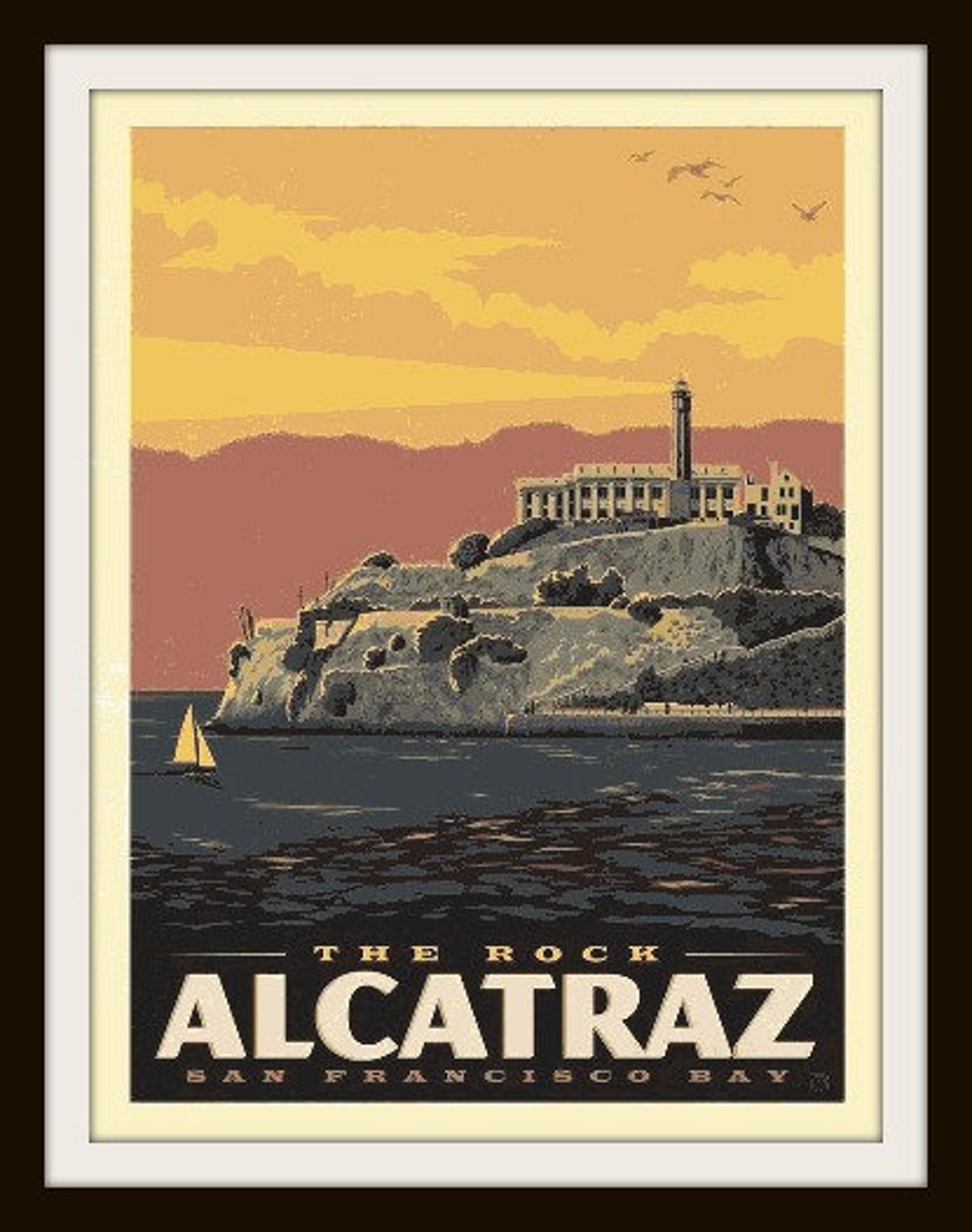 Alcatraz Cross Stitch Pattern Pdf Format - Etsy