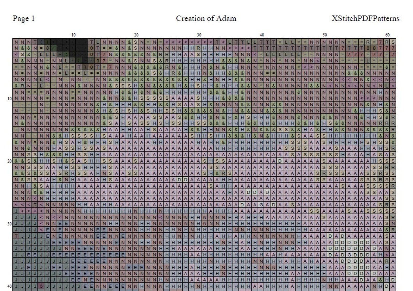 Creation of Adam Cross Stitch Pattern Pdf Format - Etsy