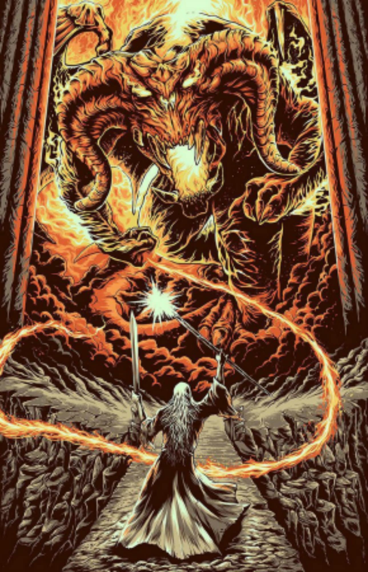 LOTR Balrog Vs Gandalf Cross Stitch Pattern Pdf Format - Etsy Canada