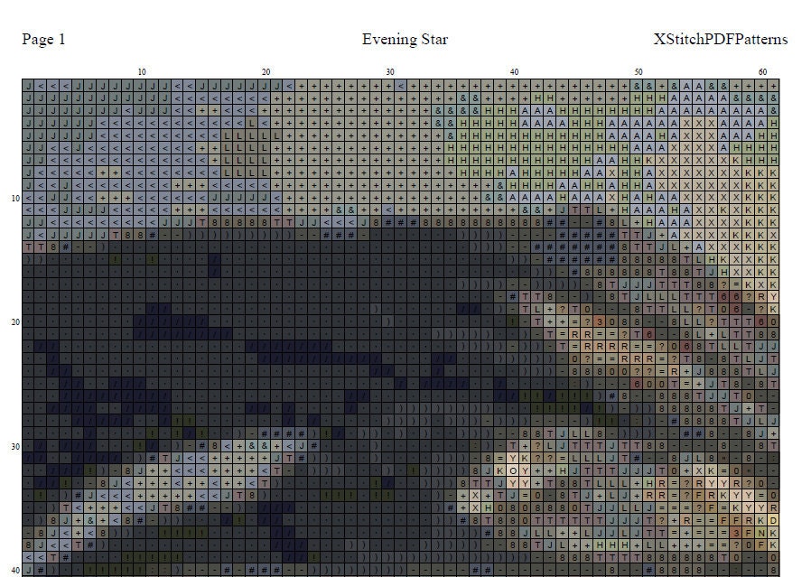 Evening Star Cross Stitch Pattern Pdf Format - Etsy