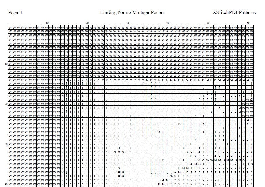 Finding Nemo Cross Stitch Pattern Pdf Format - Etsy