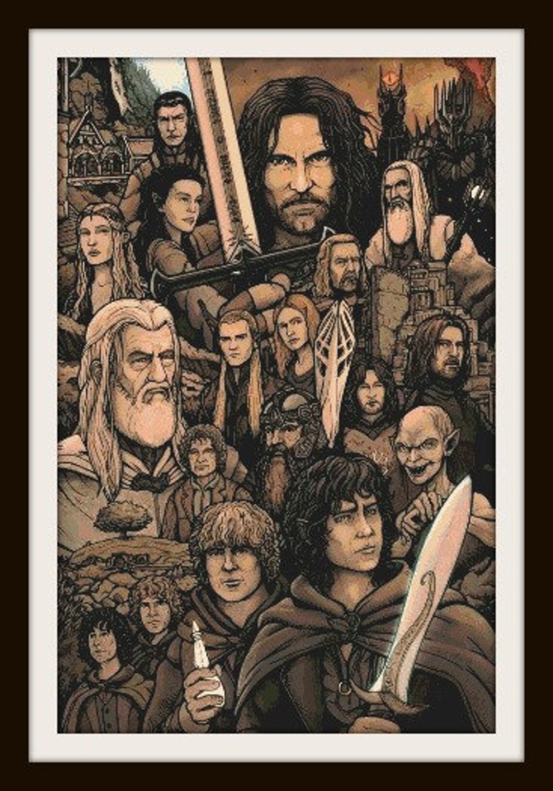 LOTR Cross Stitch Pattern Pdf Format - Etsy