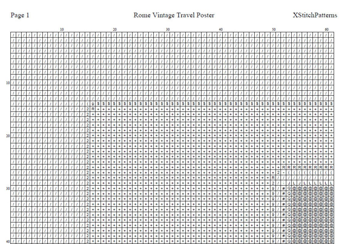 Rome Cross Stitch Pattern Pdf Format - Etsy
