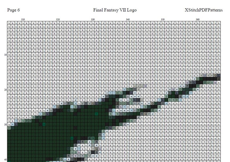 Final Fantasy VII Logo Cross Stitch Pattern Pdf Format - Etsy