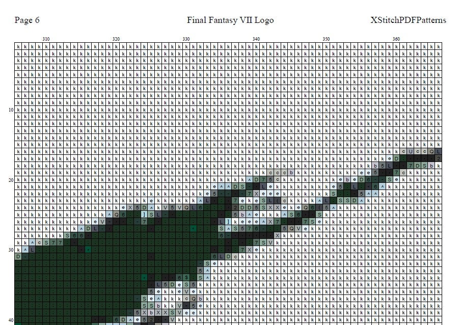 Final Fantasy VII Logo Cross Stitch Pattern Pdf Format - Etsy