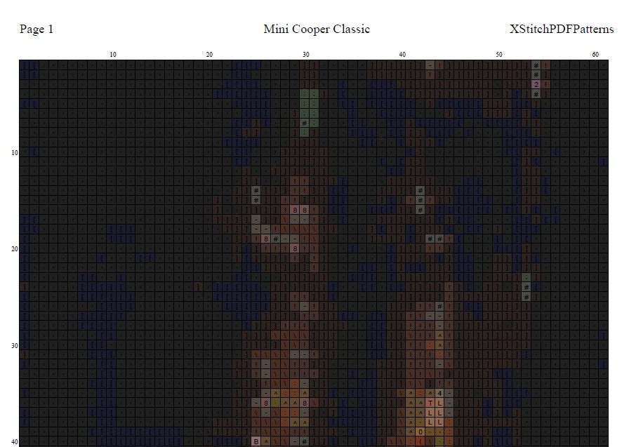 Mini Cooper Classic Cross Stitch Pattern Pdf Format - Etsy