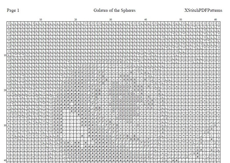 Galatea of the Spheres Cross Stitch Pattern Pdf Format - Etsy