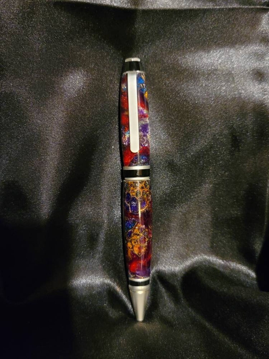 Cigar Style Pen in Satin Nickle Finish Rainbow Epoxy and Gum - Etsy