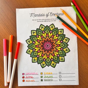 Art Therapy, Emotion Identification, Mandala, Coloring Page, Art ...