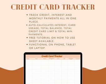 Credit Card Tracker - Etsy