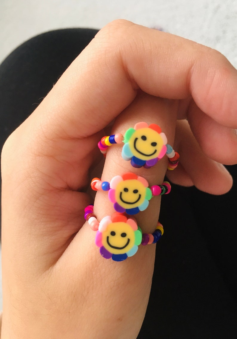 Seed Bead Rings Stackable Clay Rings Fimo Polymer Clay | Etsy