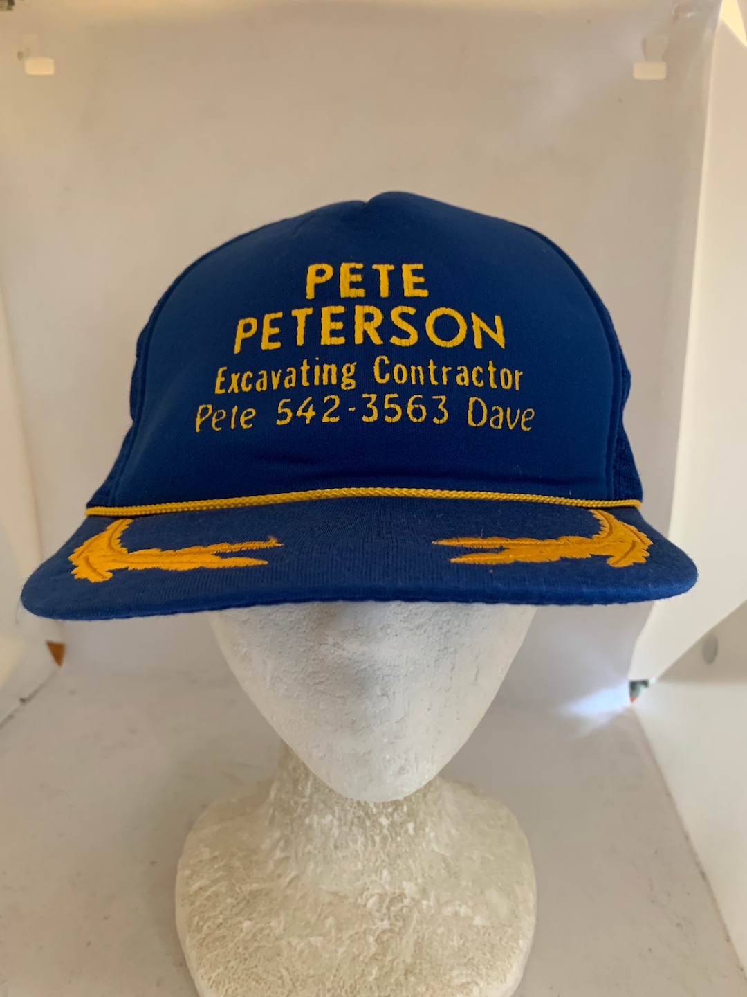 Vintage Pete Peterson Excavating Contractor Trucker Snapback Hat 1990s ...