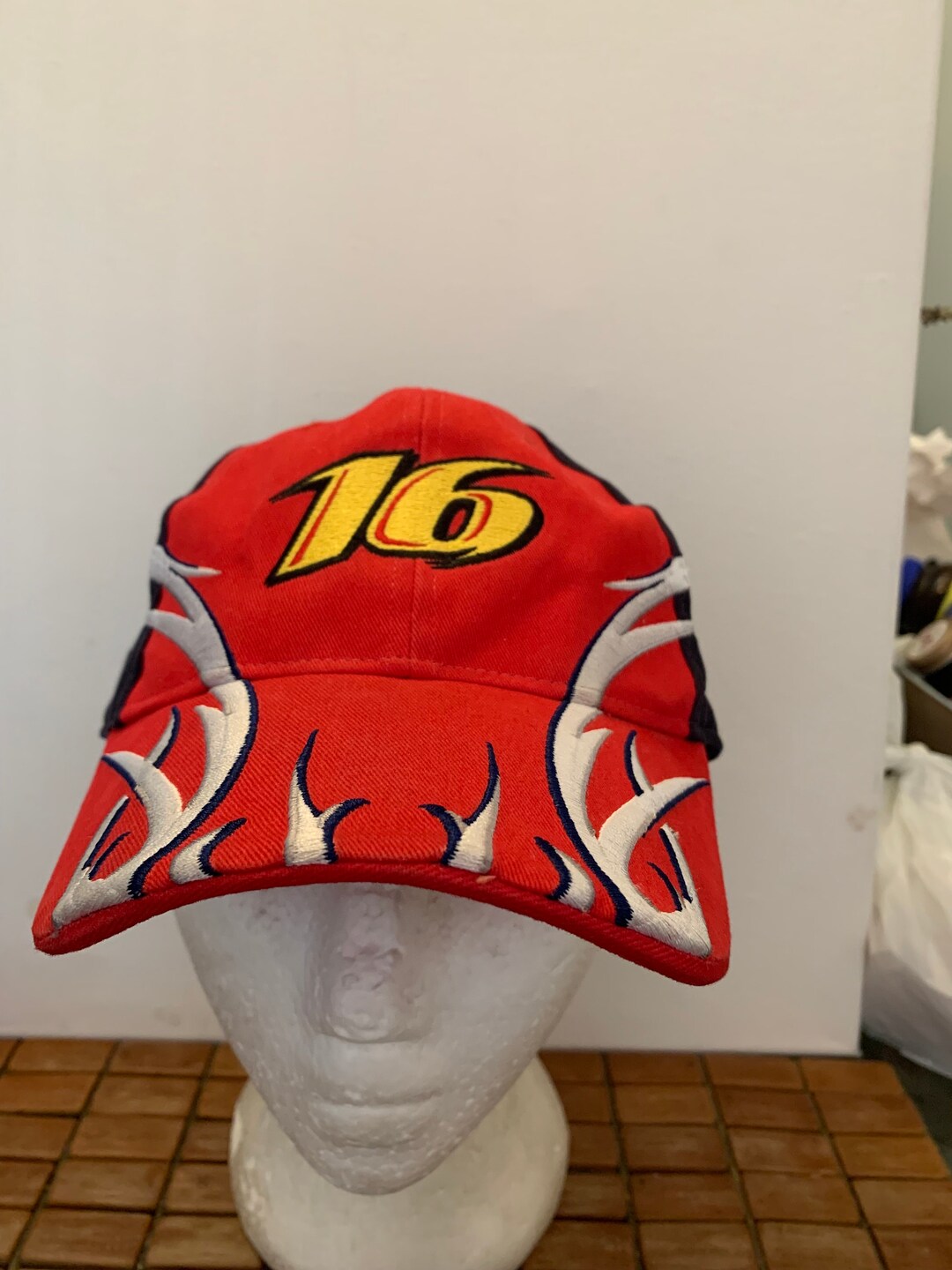 Vintage Nascar Number 16 Strapback Hat Adjustable 1990s 1980s Q1 - Etsy