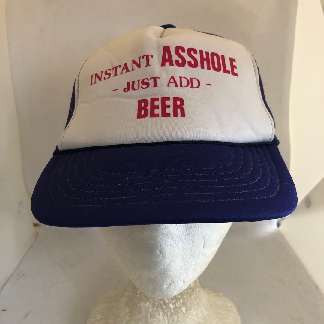 Vintage Instant a Hole Just Add Beer Funny Trucker Snapback Hat 1990s ...