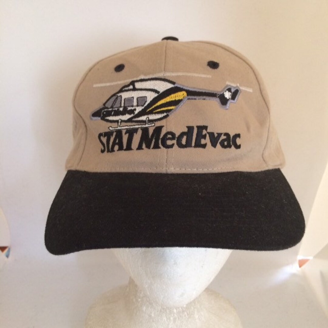 Vintage STAT Medevac Helicopters Strapback Hat 1990s 1980s Adjustable ...