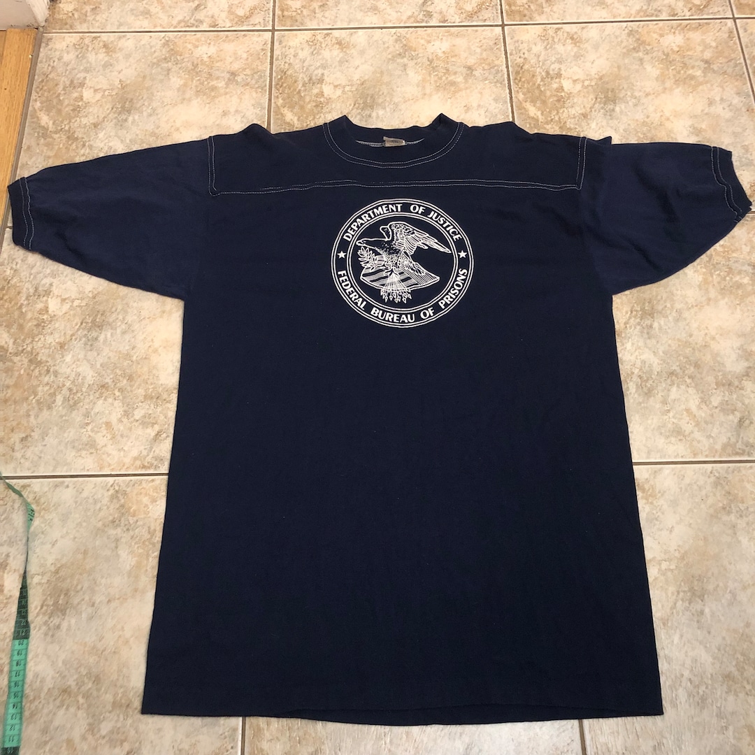 Vintage Department of Justice Federal Bureau of Prisons T Shirt Size XL ...