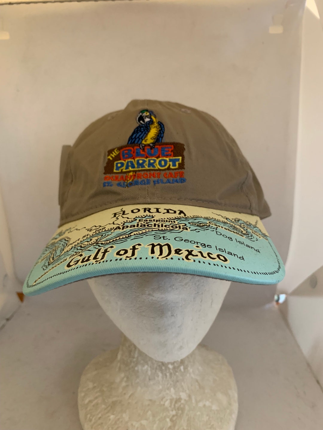 Vintage Blue Parrot Cafe Florida Gulf of Mexico Strapback Hat ...