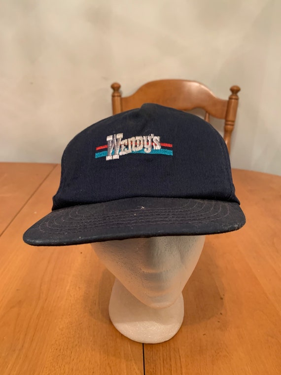 Vintage Wendys Snapback Hat Fast Food Employee Unifor… - Gem