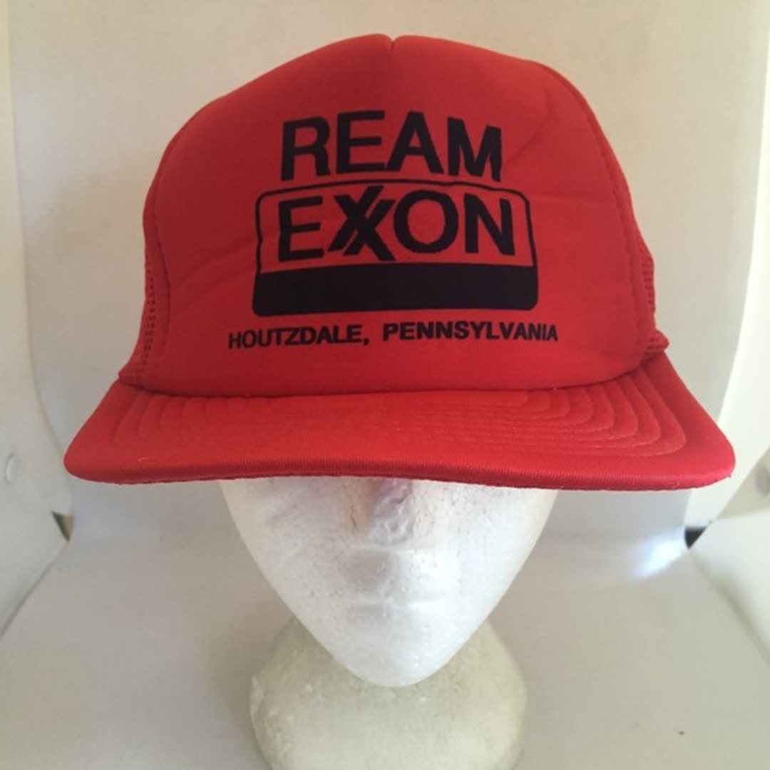Vintage Exxon Pennsylvania Trucker Snapback Hat Adjustable 1990s 80s D2 ...