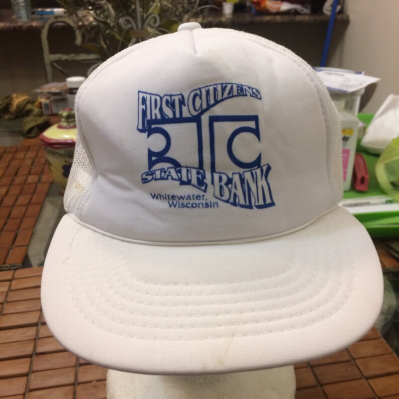 Vintage First Citizens State Bank Wisconsin Trucker Snapback Hat 1980s ...
