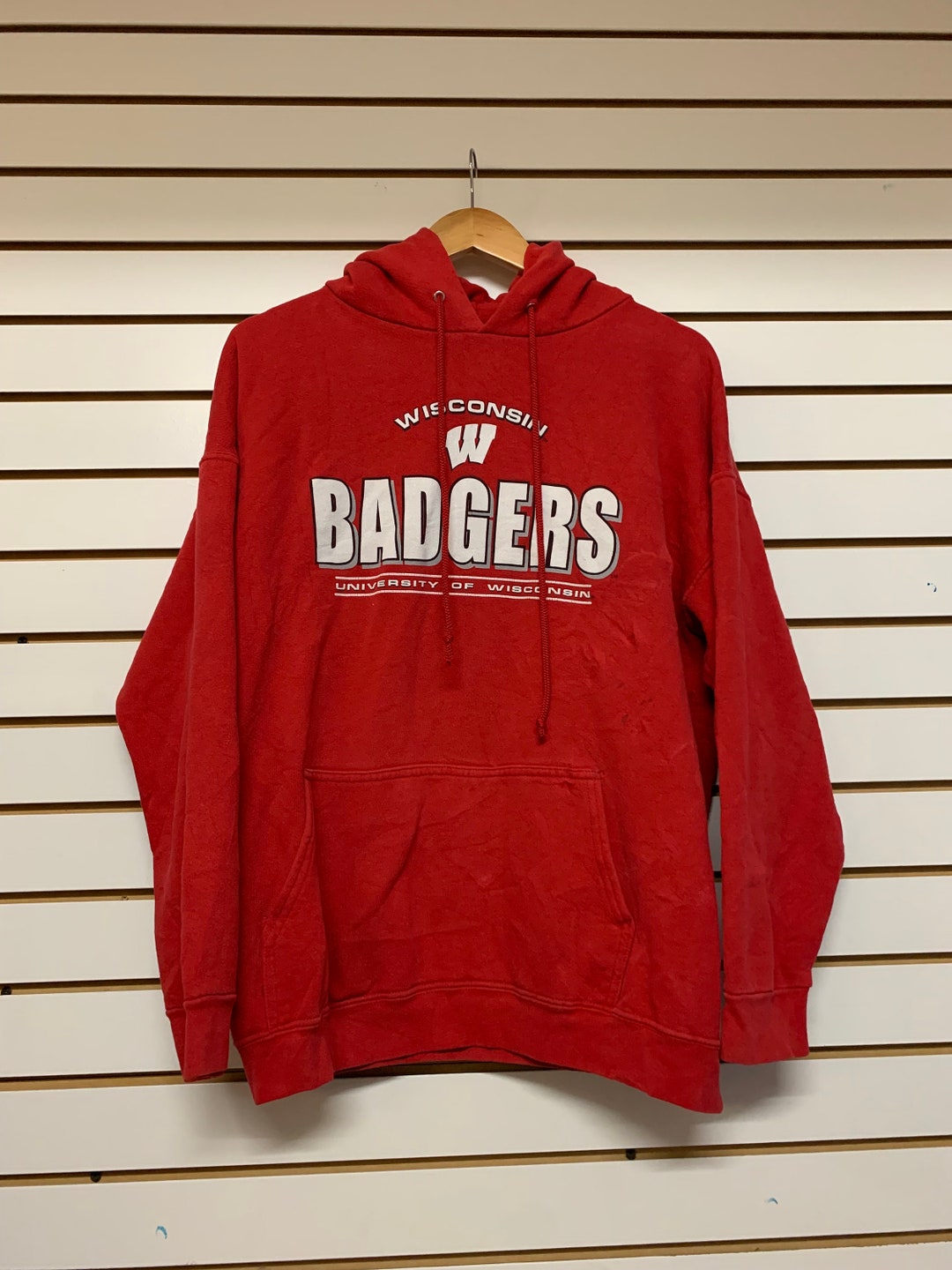 Vintage Wisconsin Badgers Hoodie Sweatshirt Size Large 1990s 80s - Etsy
