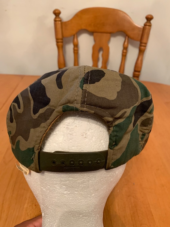 Vintage camo Trucker SnapBack Hat 1990s 1980s 80s 90s… - Gem