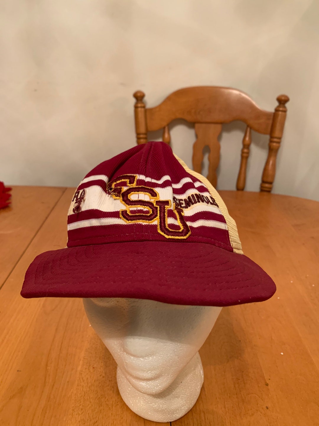 Vintage Fsu Trucker Snapback Hat 1990s 80s Broken Brim - Etsy