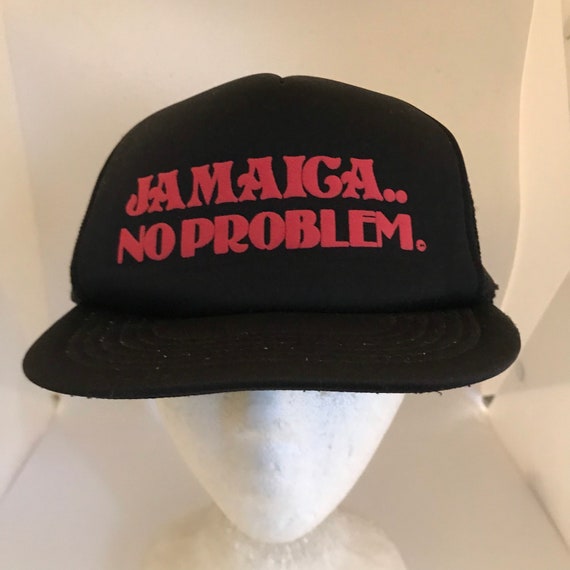 Vintage Jamaica no problem Trucker SnapBack hat 1990s… - Gem