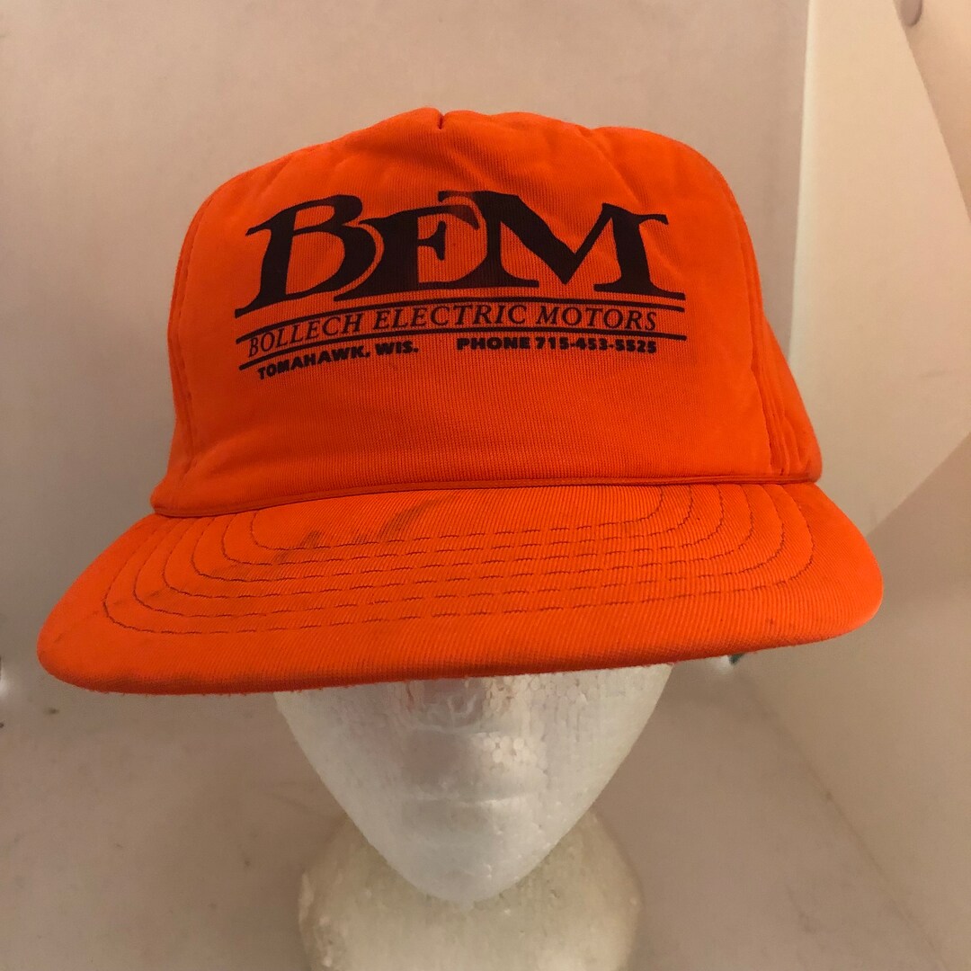 Vintage BEM Bollech Electric Motors Trucker Snapback Hat Adjustable ...