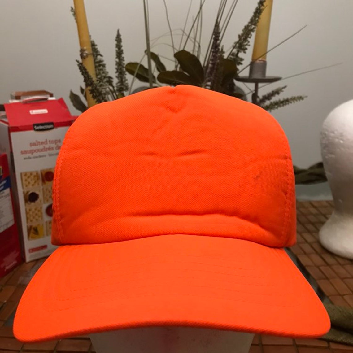 Vintage Blank Orange Trucker Snapback Hat 1990s - Etsy