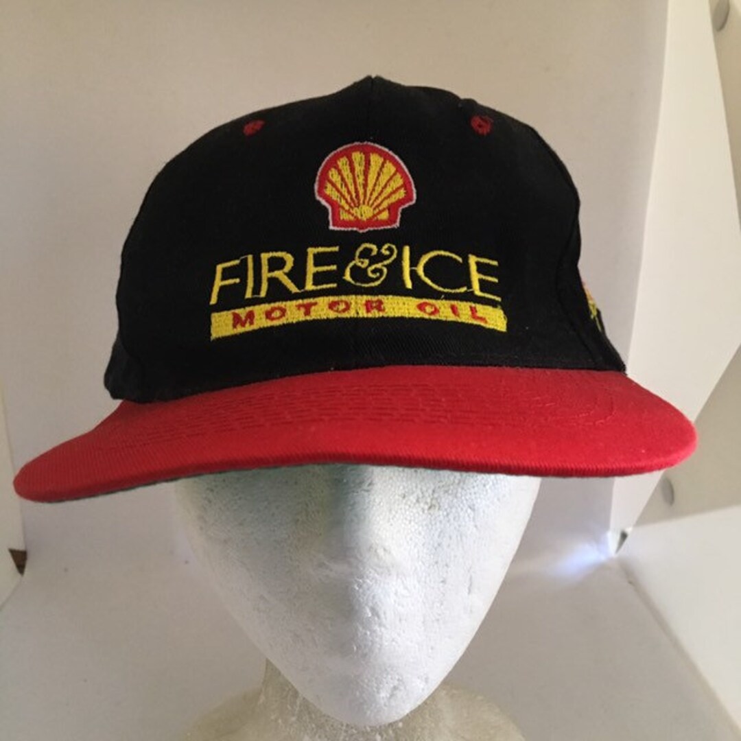 Vintage Shell Motoroil Fire and Ice Snapback Hat Nascar 1990s 80s N24 ...