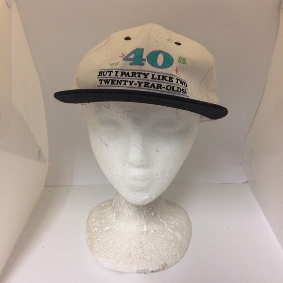 Vintage 40 Year old party SnapBack Hat 1990s 80s J15 - Gem