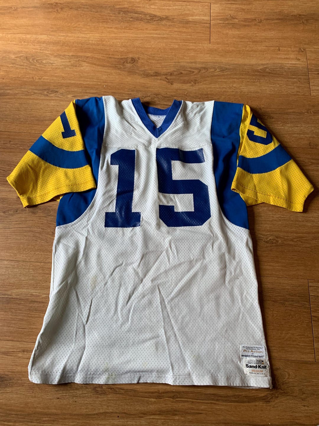 Vintage LA Rams Sand Knit Football Jersey Size Medium 1990s 80s - Etsy
