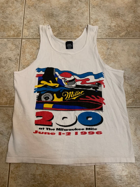 Vintage the Milwaukee mile 200 NASCAR Tank top size m… - Gem