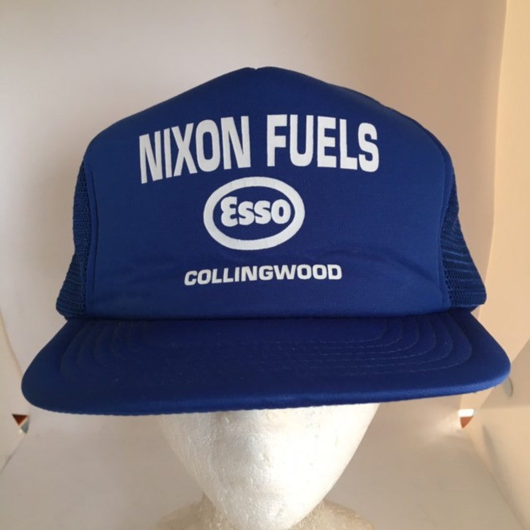 Vintage Esso Nixon Fuels Trucker Snapback Hat Missing Snap 1990s 1980s ...
