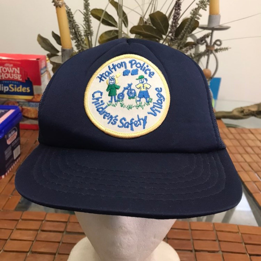 Vintage Halton Police Children Safety Village Trucker Snapback Hat ...