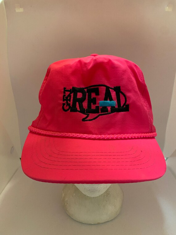 Vintage Get Real Trucker SnapBack hat 1990s 80s J22 - Gem