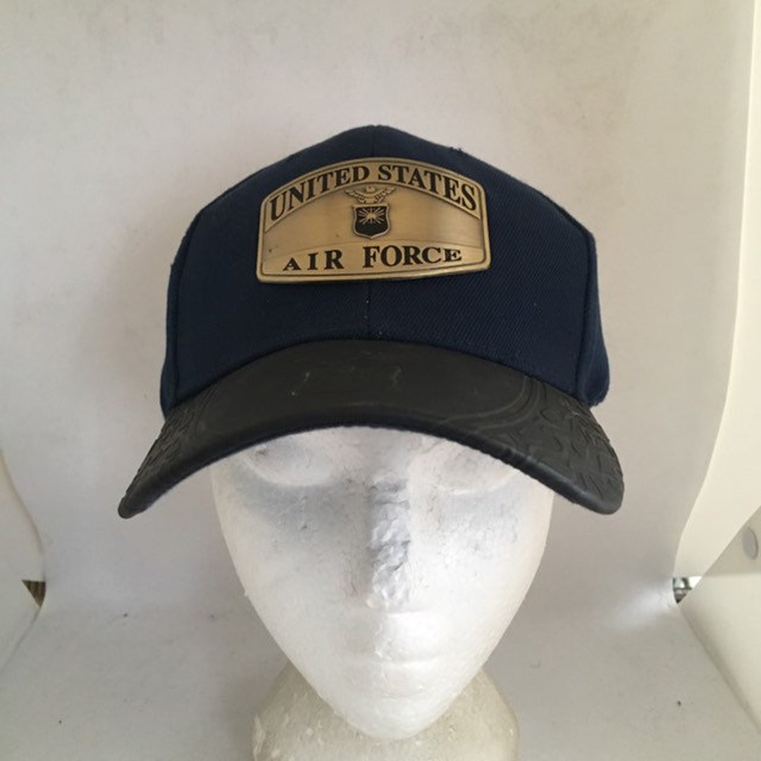 Vintage United States Navy Strapback Hat Leather Brim 1990s 1980s 80s ...