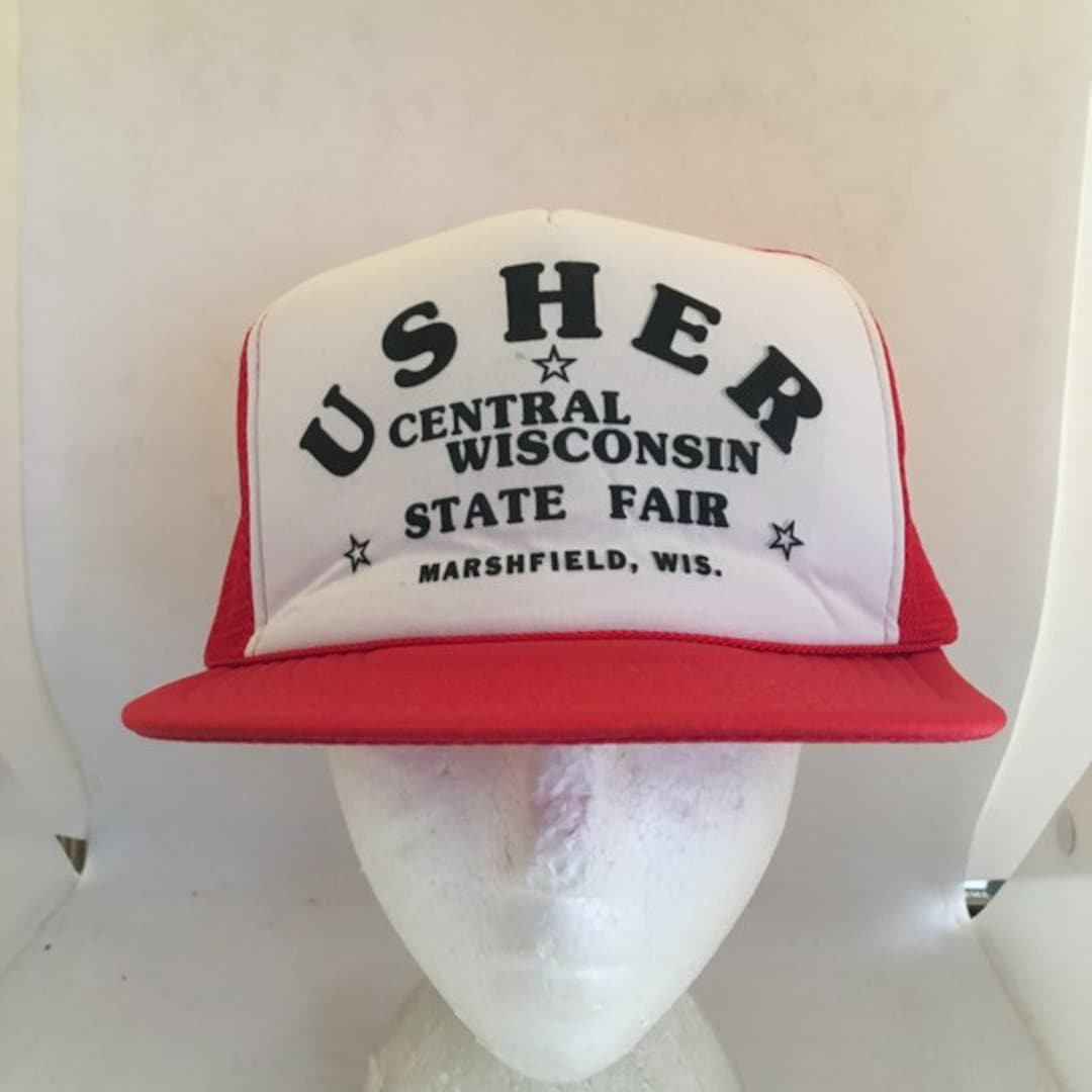 Vintage Central Wisconsin State Fair Usher Trucker Snapback Hat 1990s ...